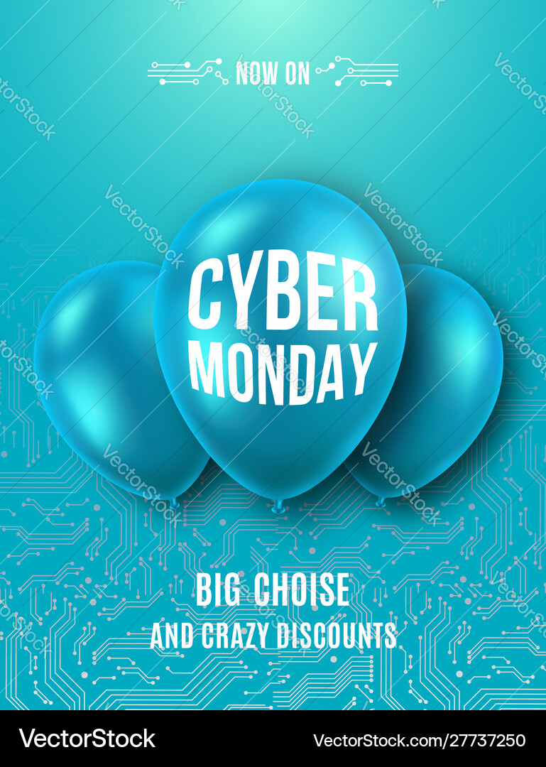 Cyber monday poster trendy Royalty Free Vector Image
