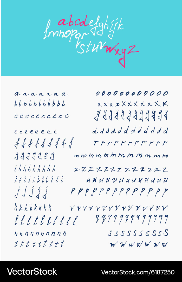 Hand lettering calligraphic alphabet Royalty Free Vector