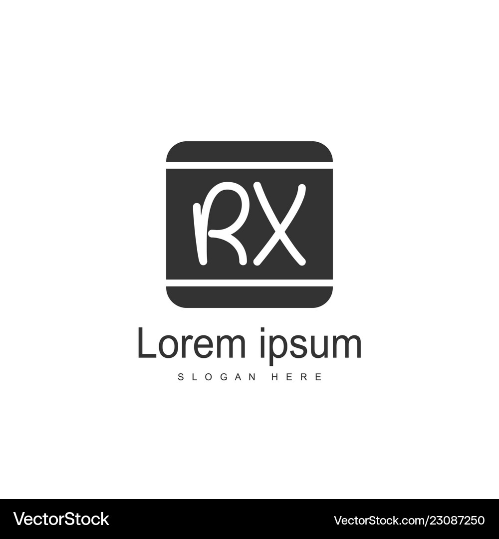 Initial rx logo template minimalist letter logo Vector Image