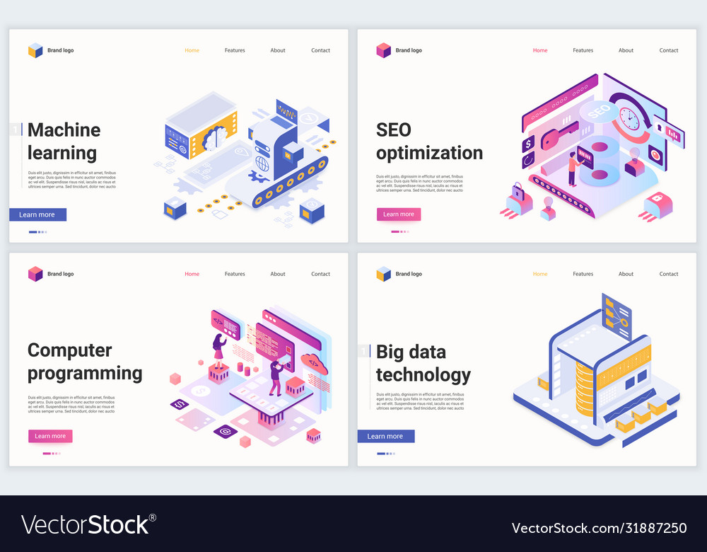 Isometric data analysis technology Royalty Free Vector Image