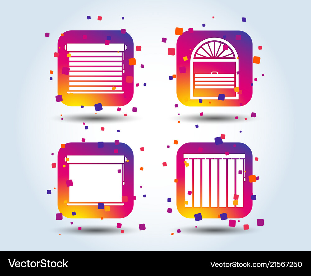 Louvers icons plisse vertical and rolls Royalty Free Vector