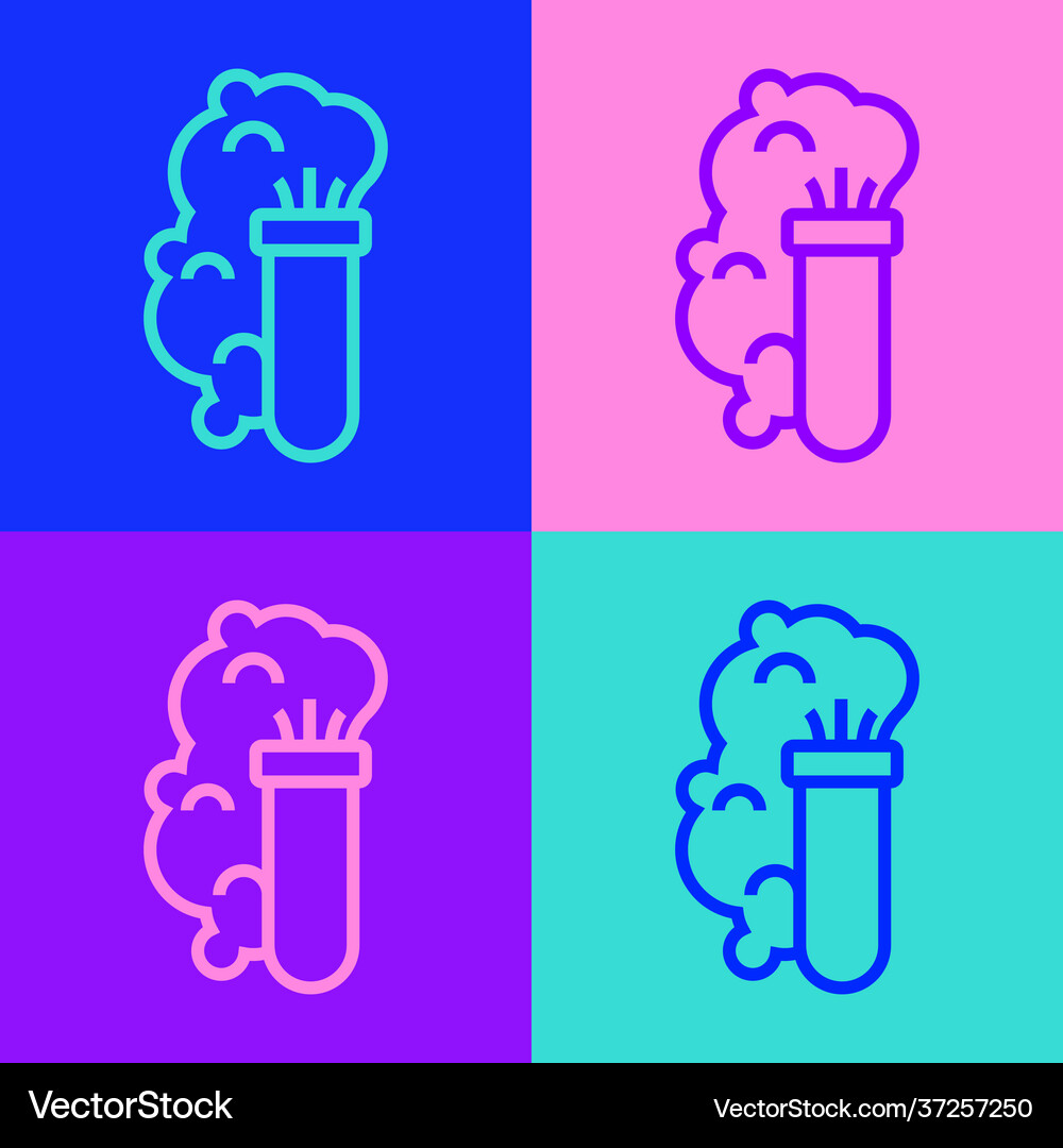 Pop art line chemical experiment explosion Vector Image