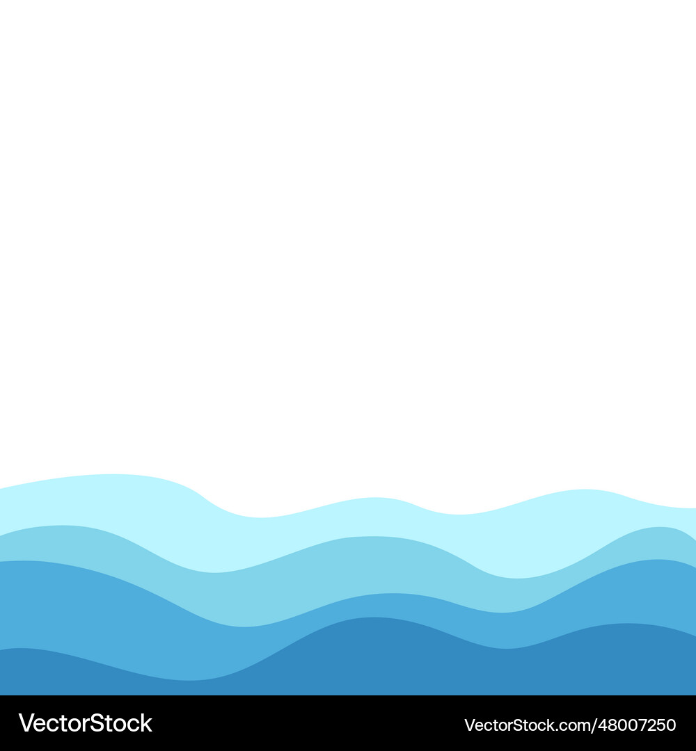 Sea wavy abstract frame background water waves Vector Image