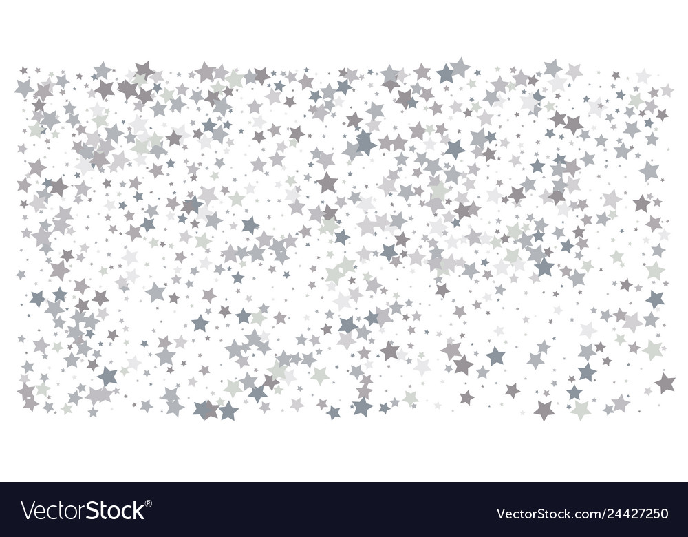 Silver Stars Confetti Celebration Royalty Free Vector Image