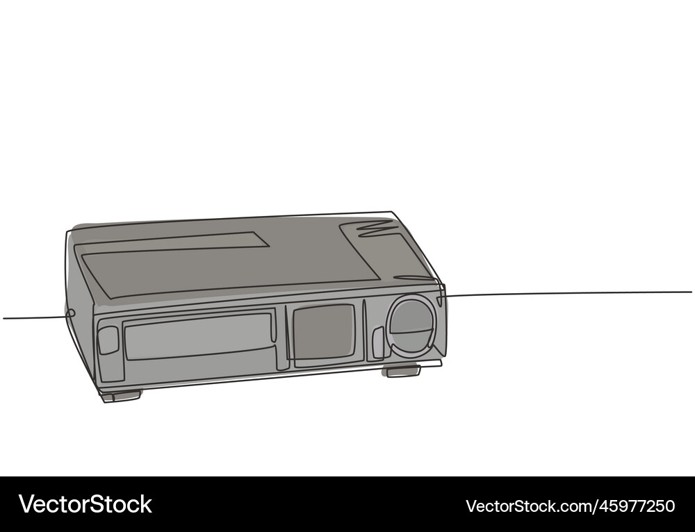 Single continuous line drawing of retro old Vector Image