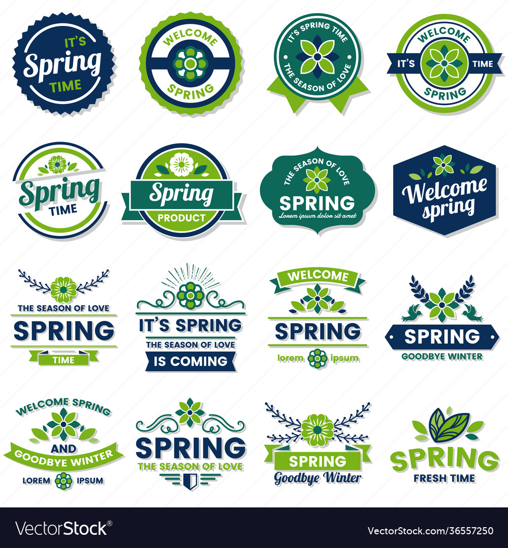 Spring retro vintage label Royalty Free Vector Image