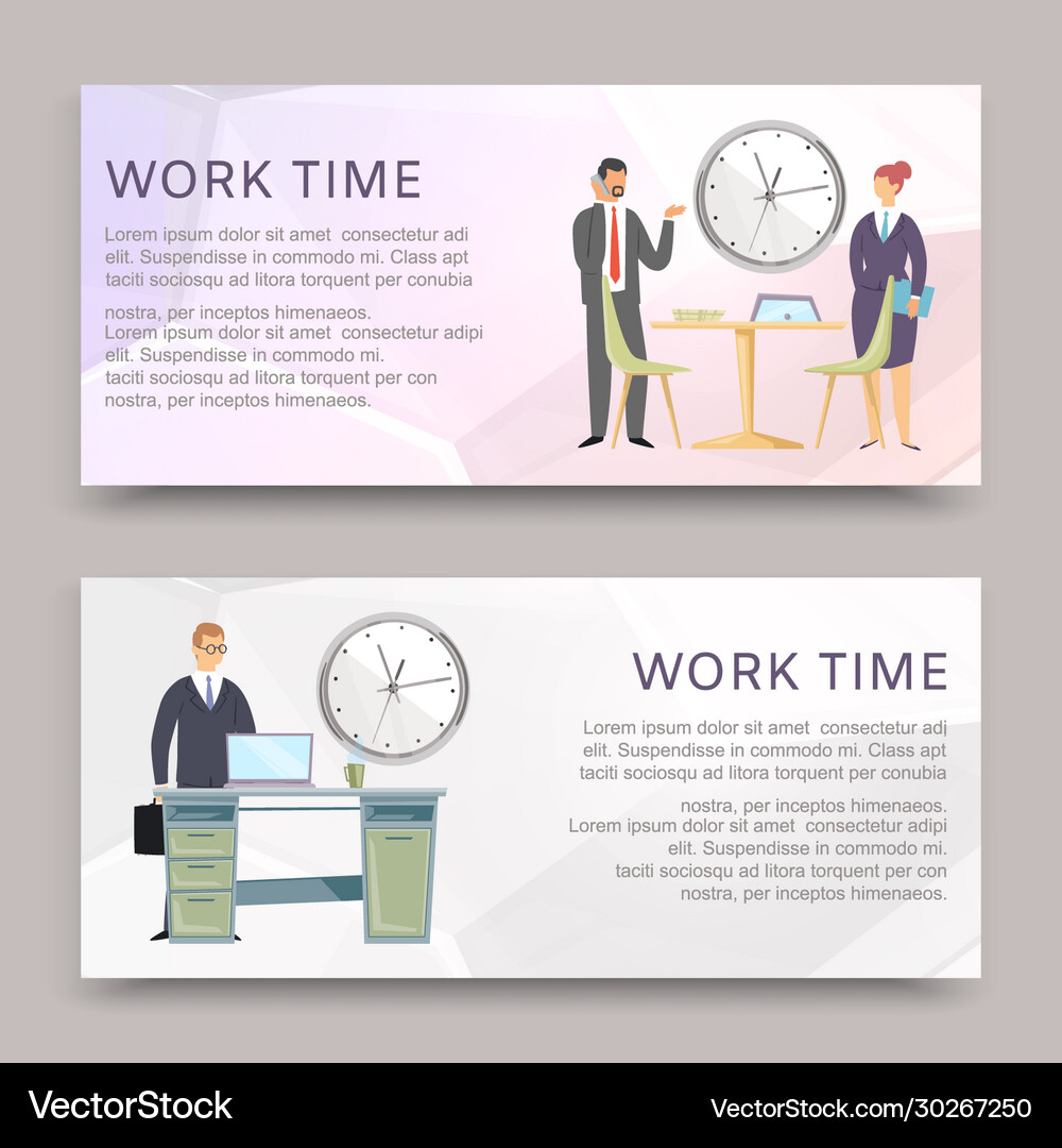 Time to work business corporate process workplace Vector Image