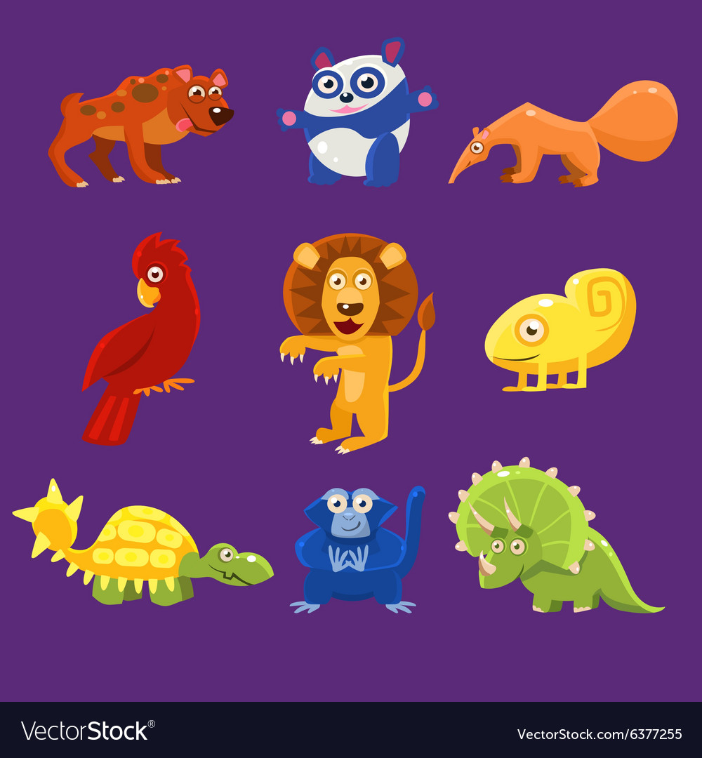 Africa animals with emotions Royalty Free Vector Image