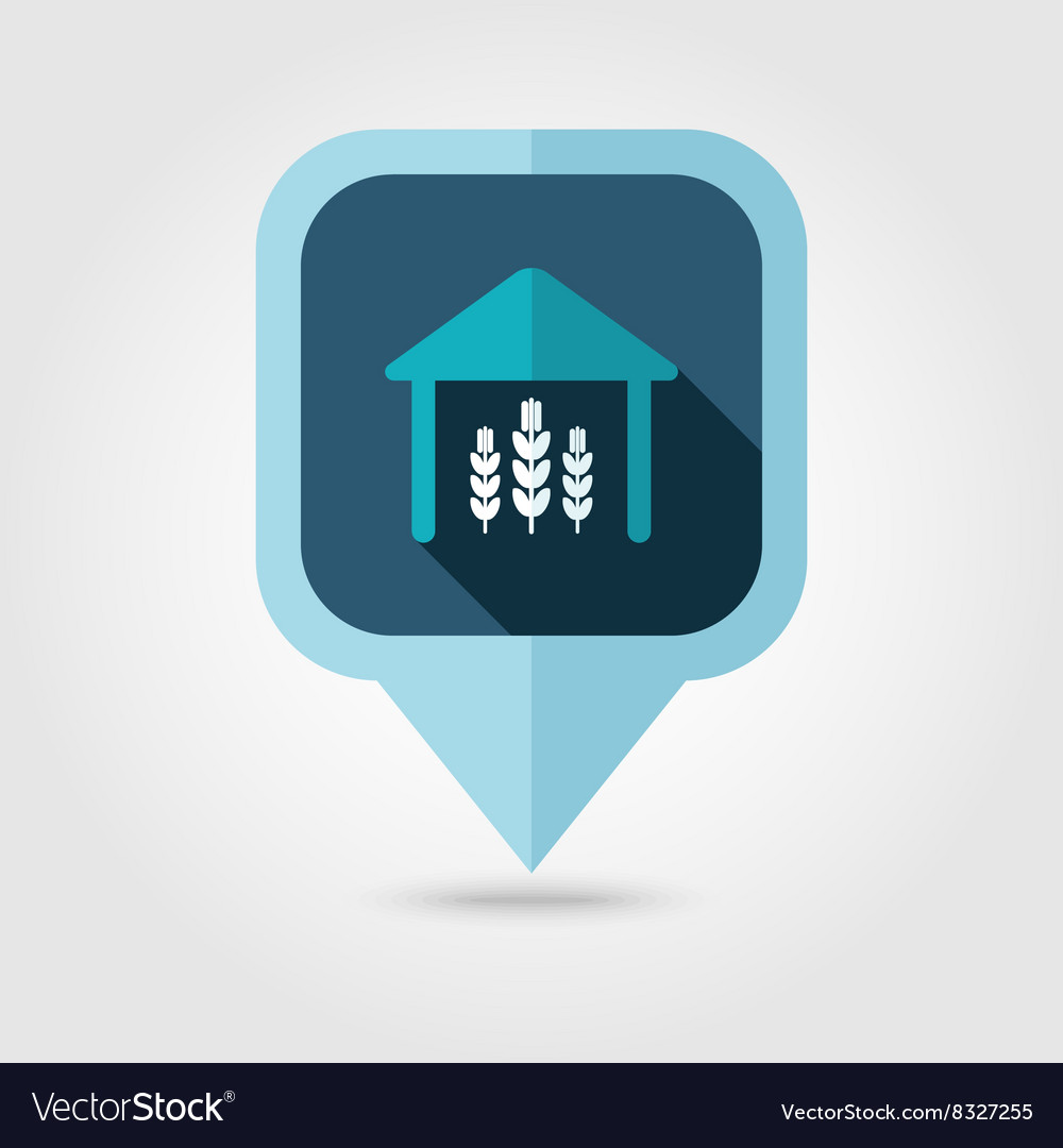 Barn flat pin map icon map pointer Royalty Free Vector Image