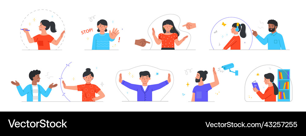 Boundaries & Personal Space Royalty Free Vector Image