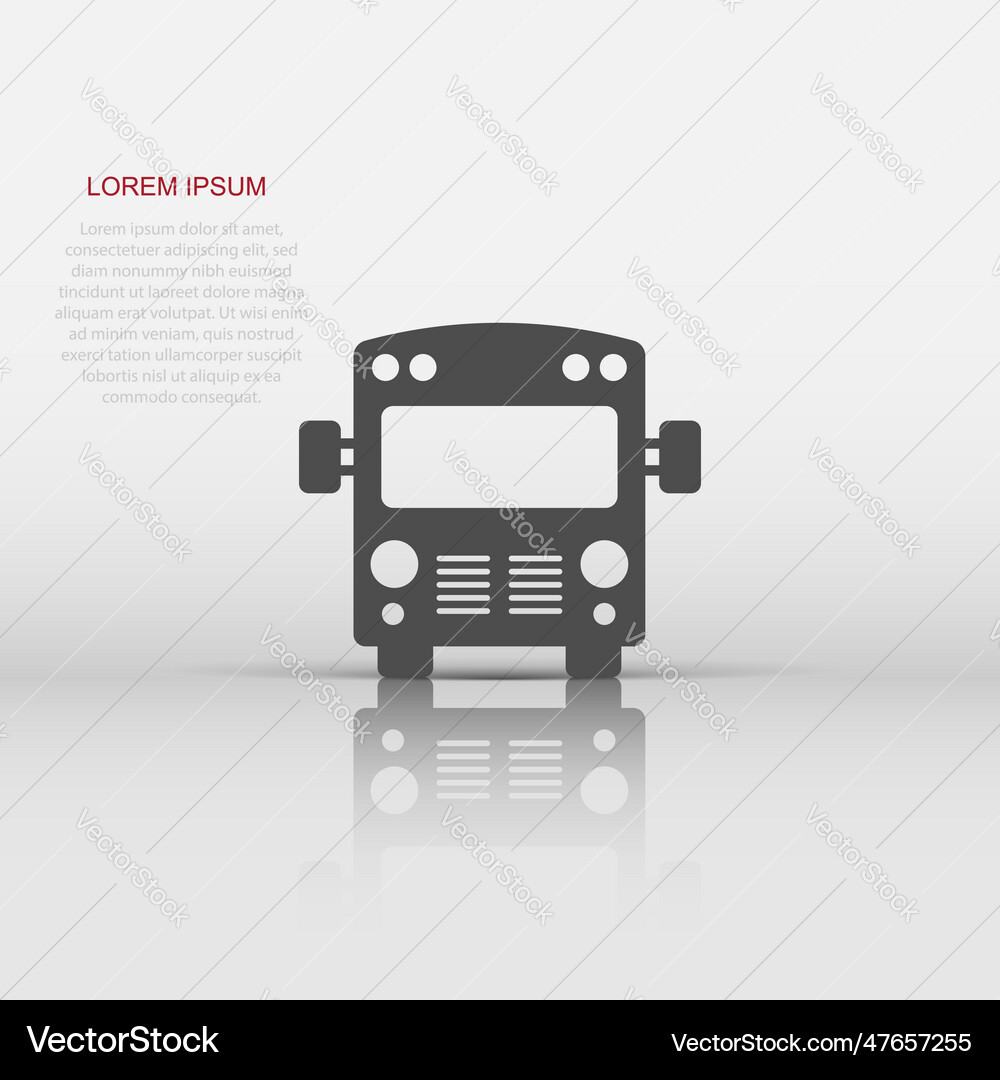 Bus icon in flat style coach car on white Vector Image