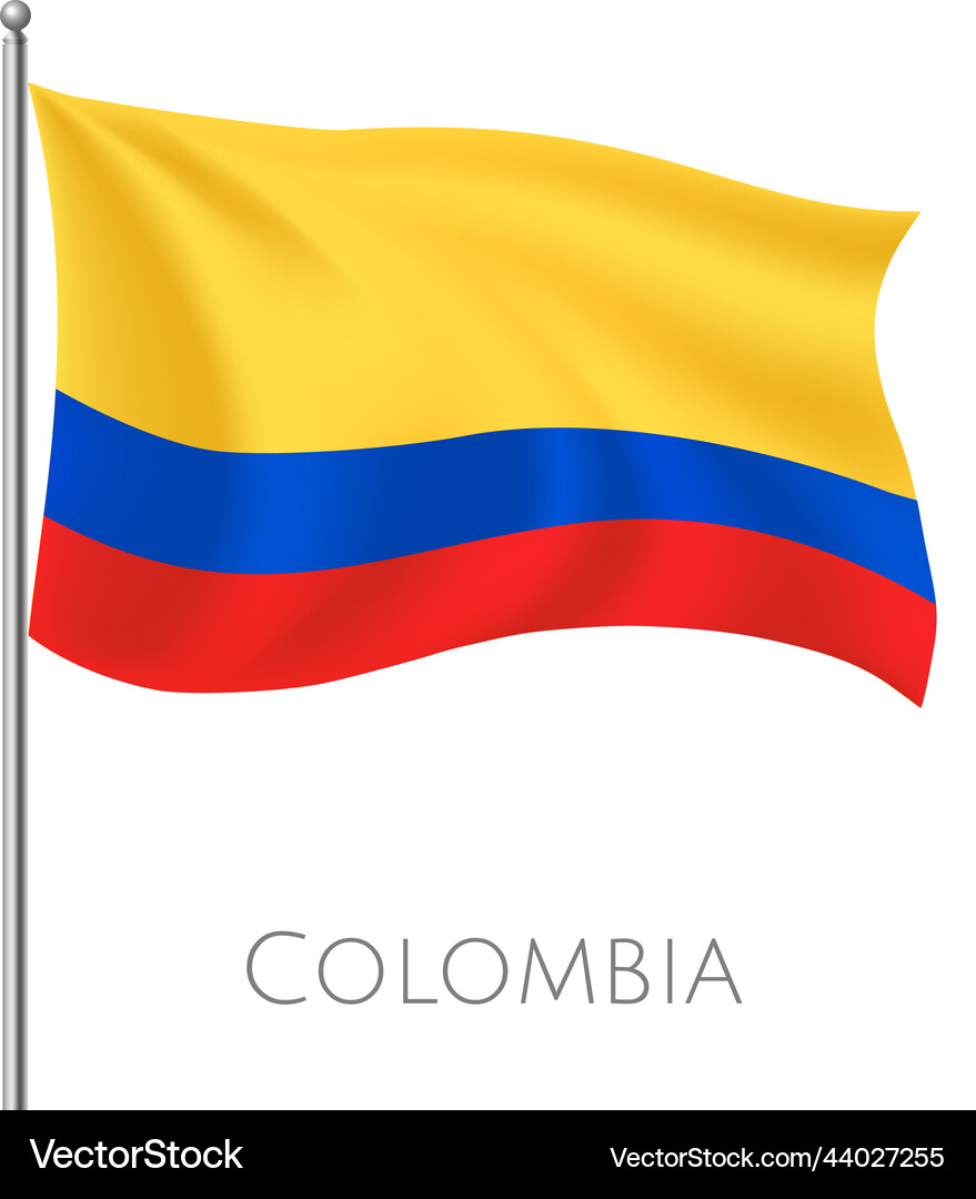 Colombia waving 3d flag with design Royalty Free Vector