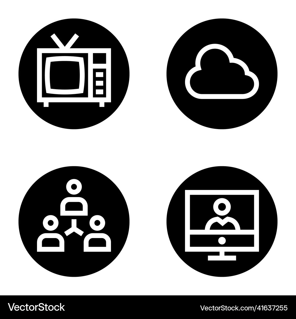 Communications glyph flat icon set isolated Vector Image
