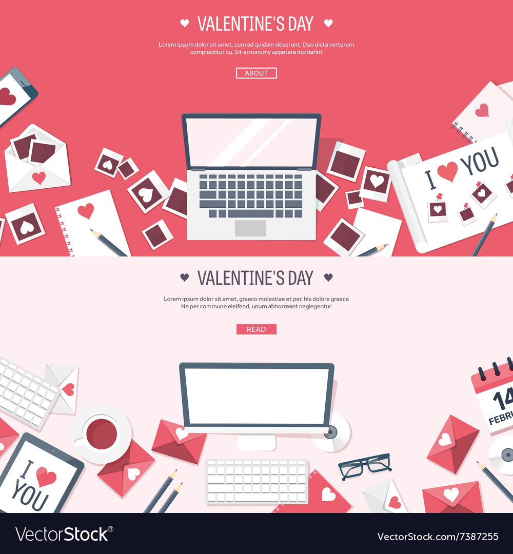 Flat background with computer Royalty Free Vector Image