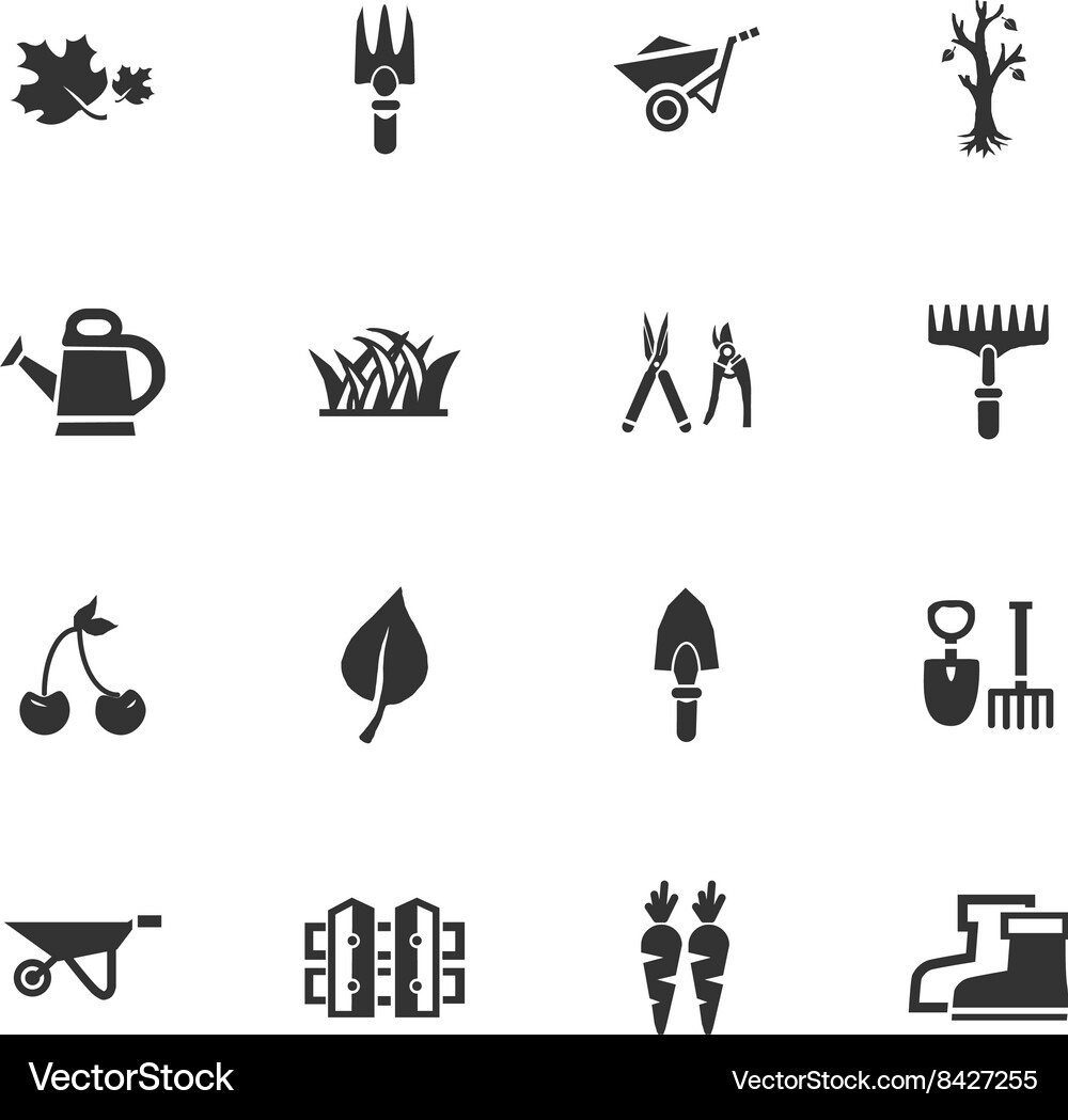 Gardening icons set Royalty Free Vector Image - VectorStock