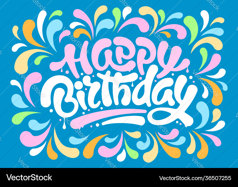 Happy birthday lettering design Royalty Free Vector Image