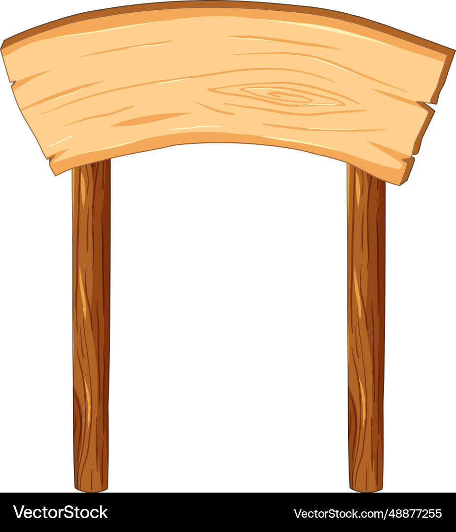 Isolated wooden signboard frame template attached Vector Image