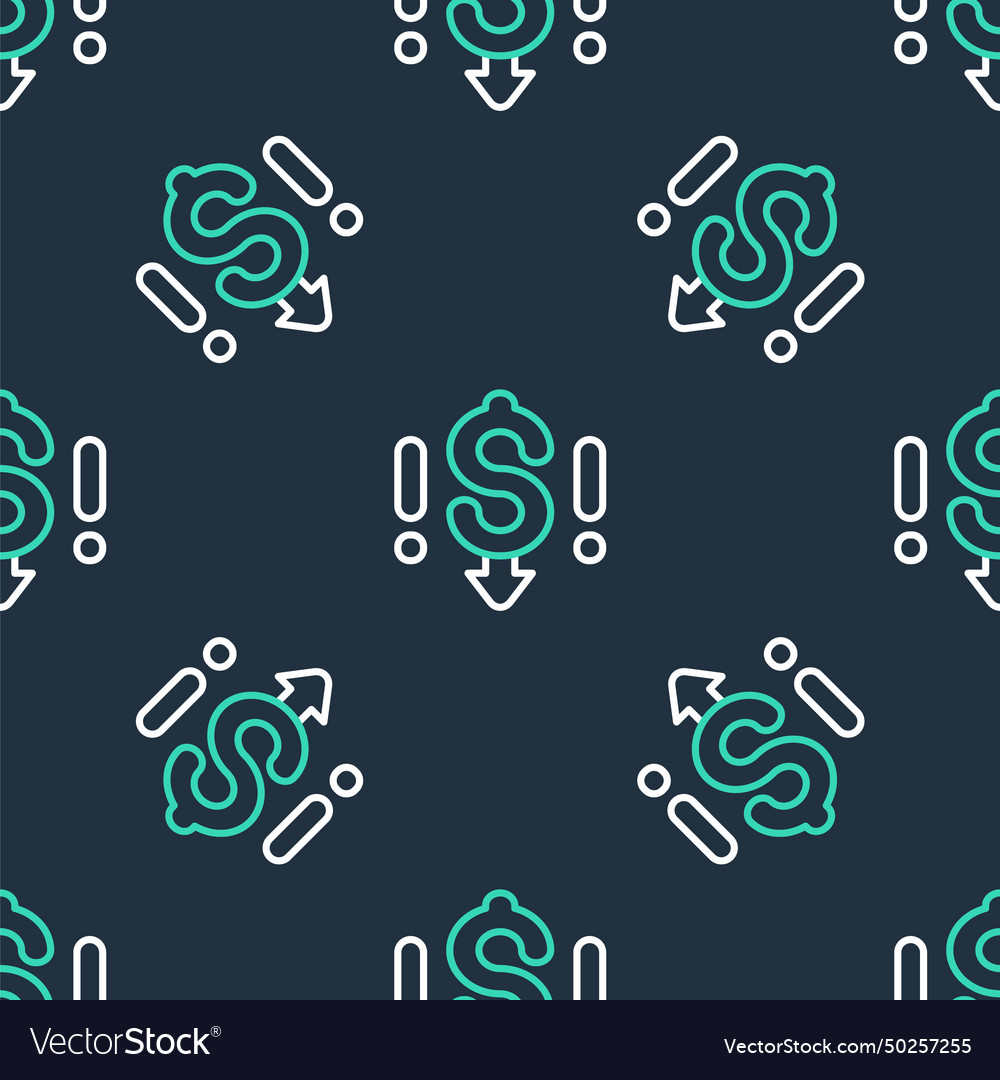Line dollar rate decrease icon isolated seamless Vector Image