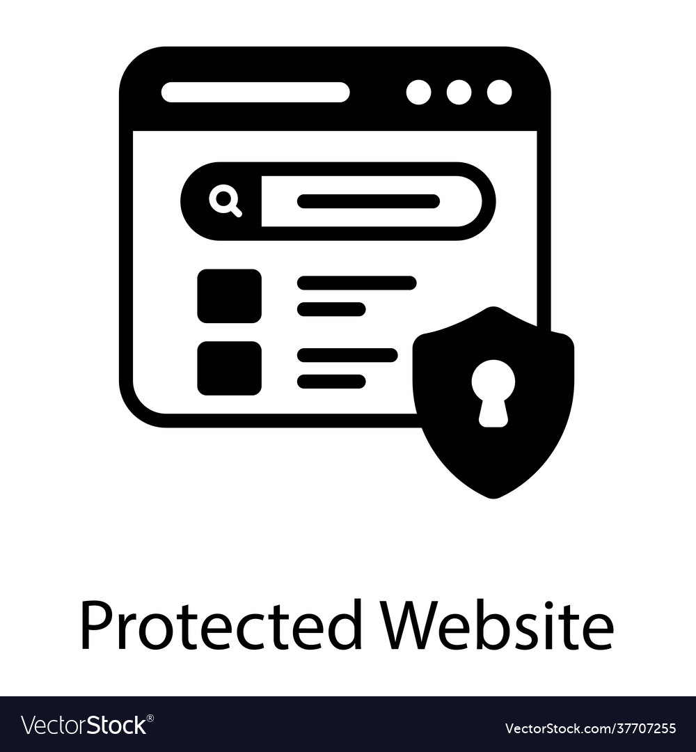 Protected website Royalty Free Vector Image - VectorStock