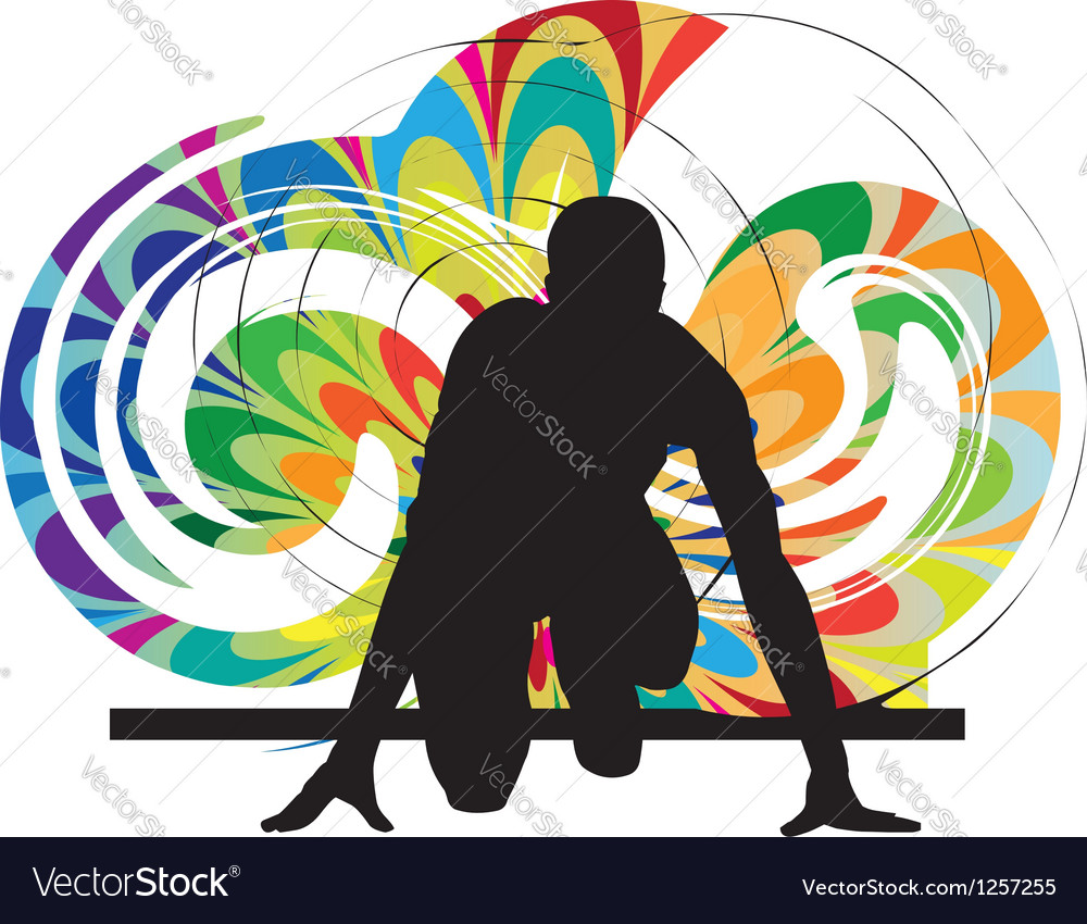 Runner in start position Royalty Free Vector Image