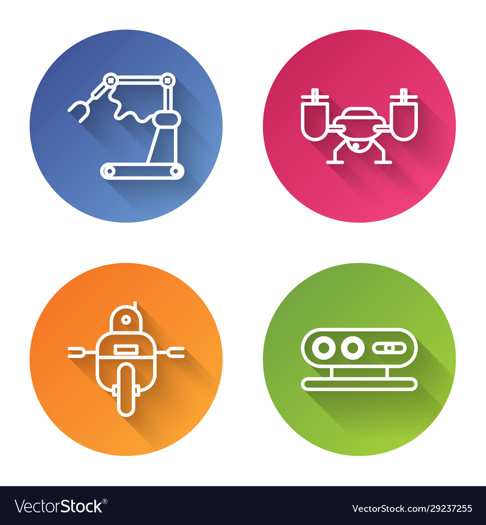 Set line industrial machine robotic robot arm hand