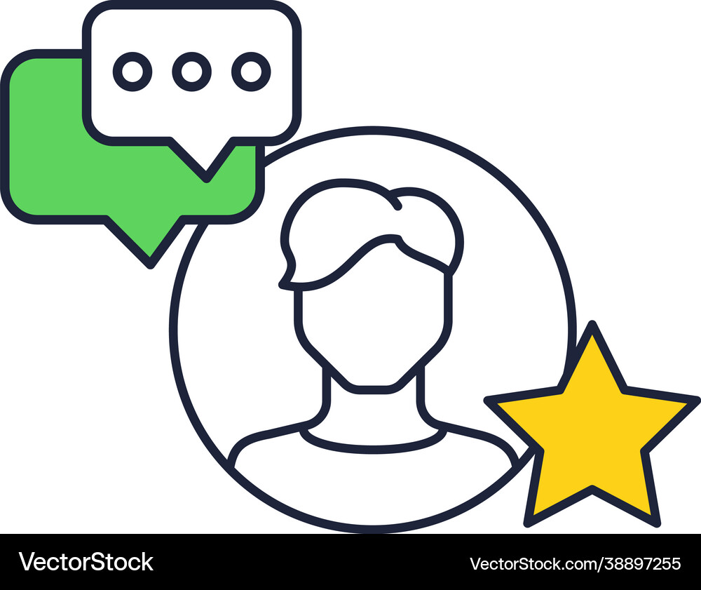 Social media influencer avatar flat icon Vector Image