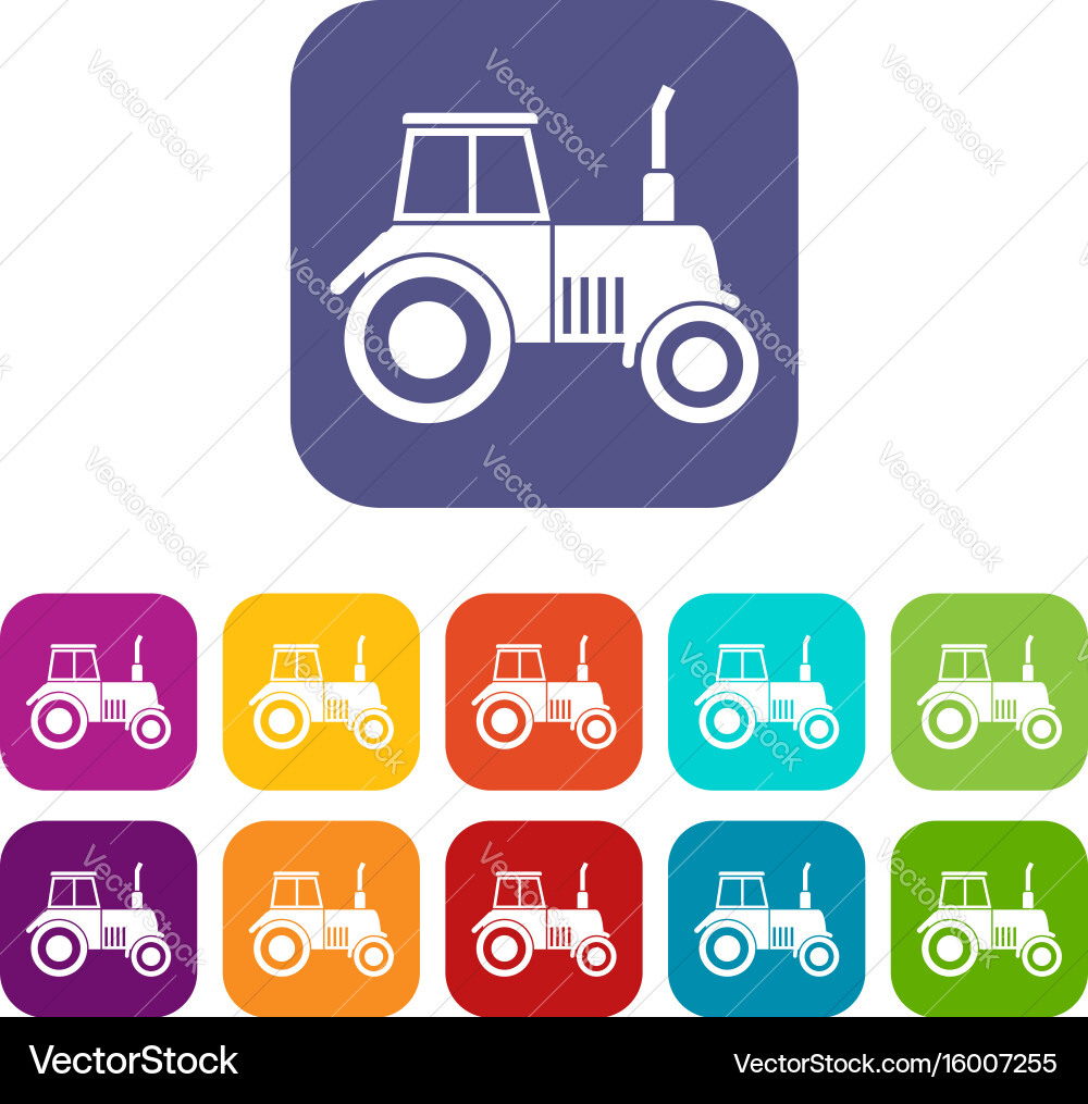 Tractor icons set Royalty Free Vector Image - VectorStock