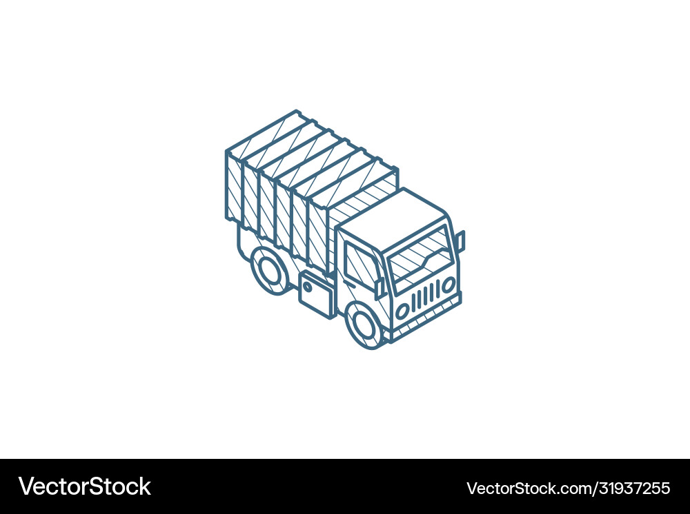 Truck cab van body container isometric icon 3d Vector Image