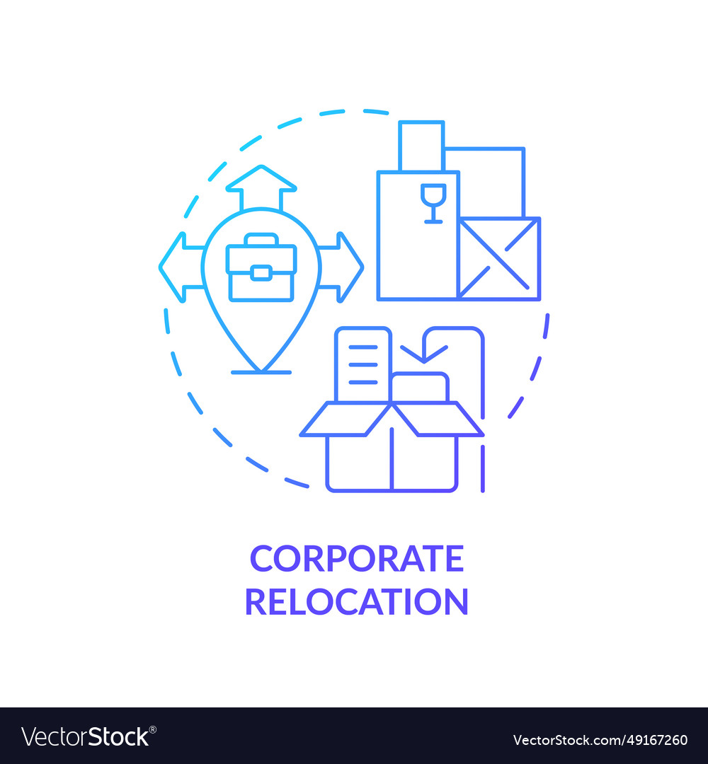 2d simple thin linear corporate relocation Vector Image