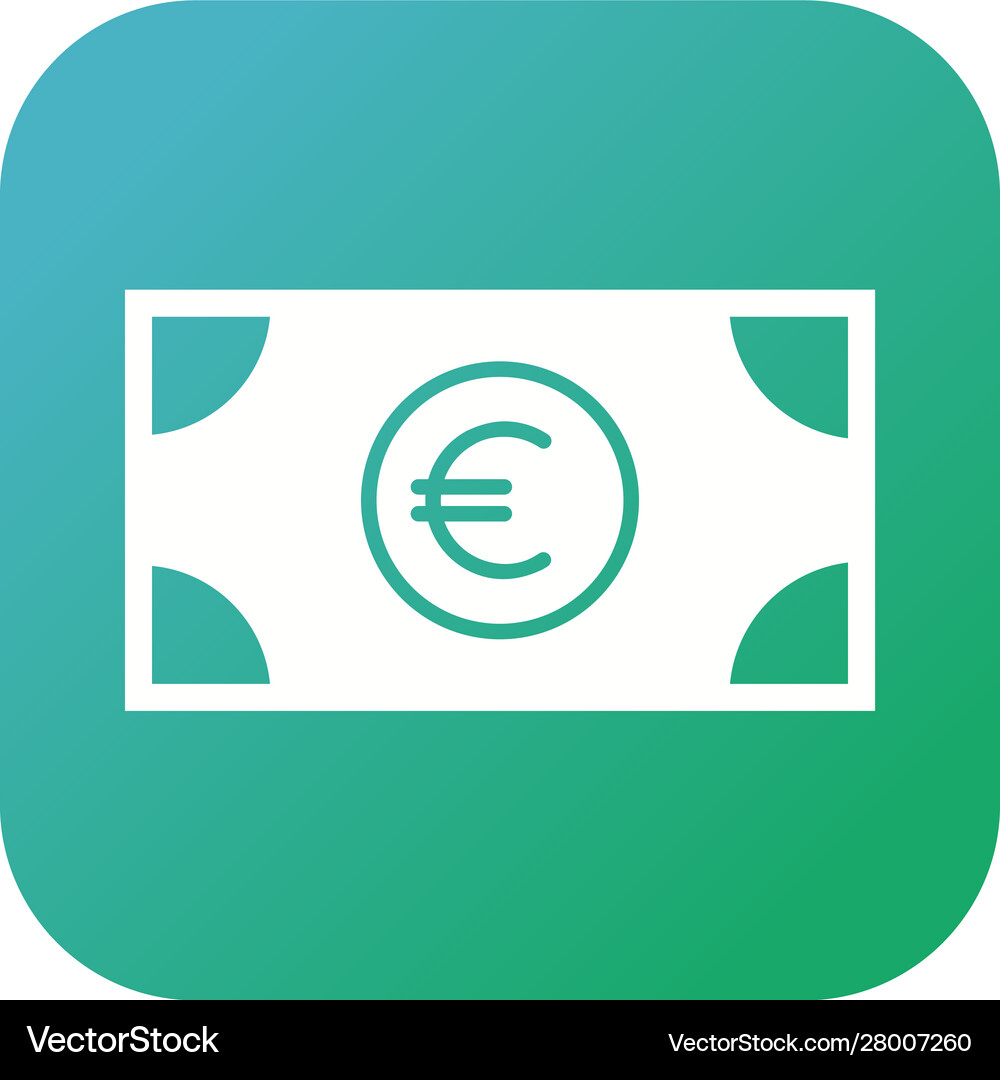 Beautiful euro glyph icon Royalty Free Vector Image