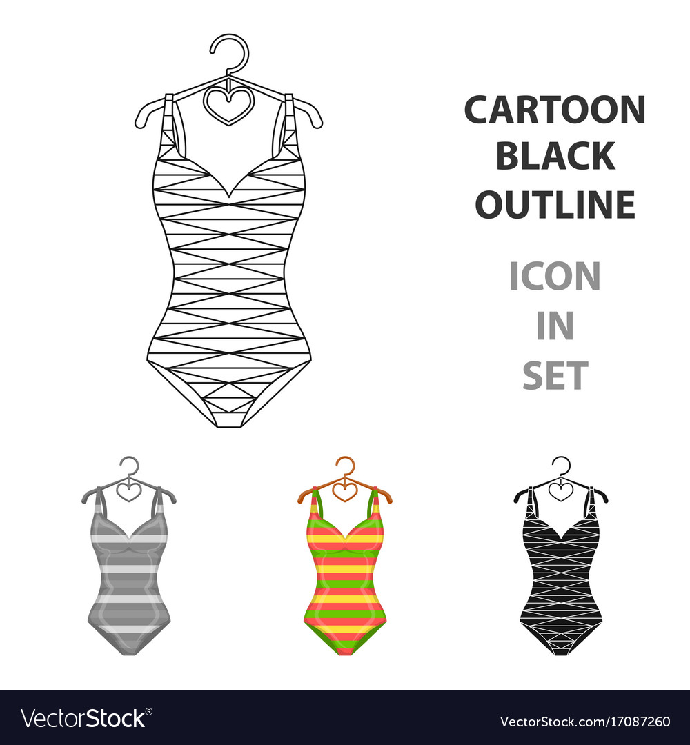 Bright striped swimsuit in the colors Royalty Free Vector