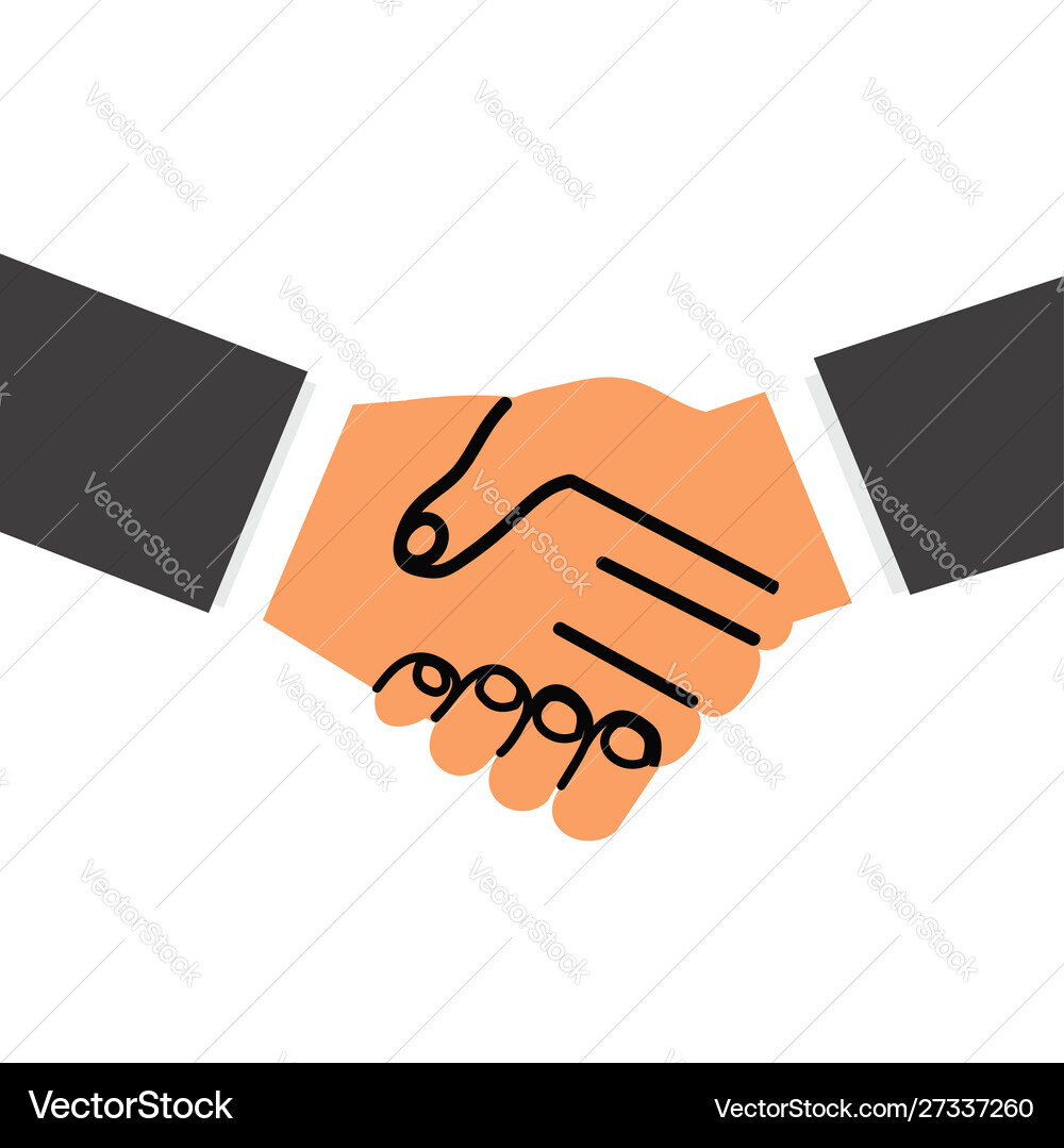 Business hand with shaking hand Royalty Free Vector Image