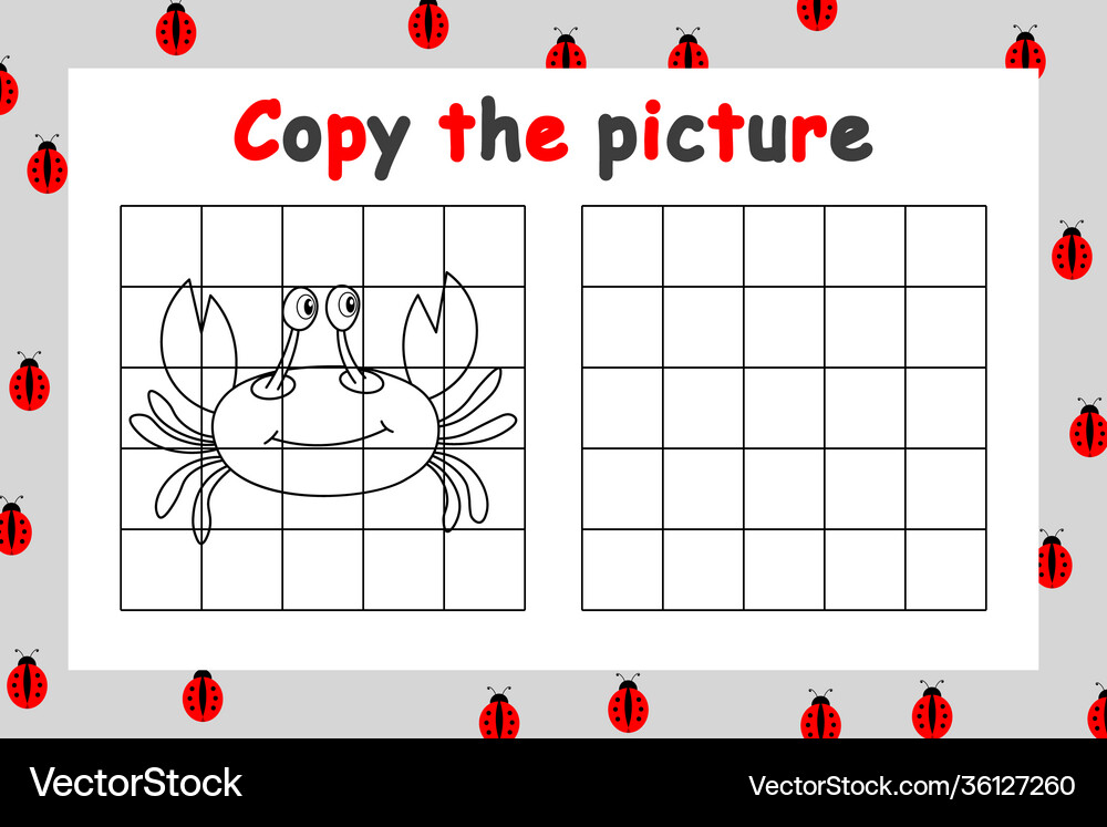 Copy picture educational game for children Vector Image