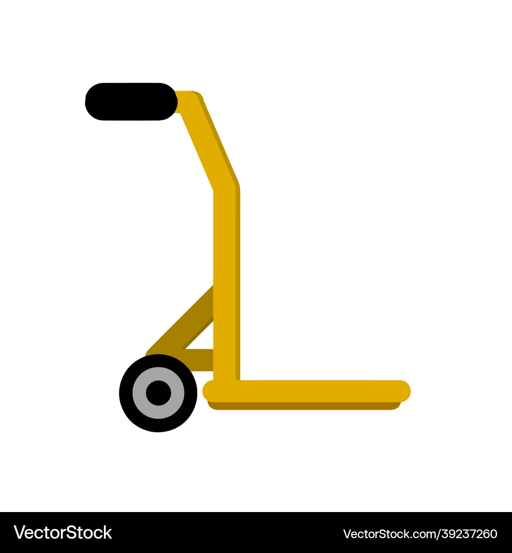 Handcart yellow pushcart Royalty Free Vector Image