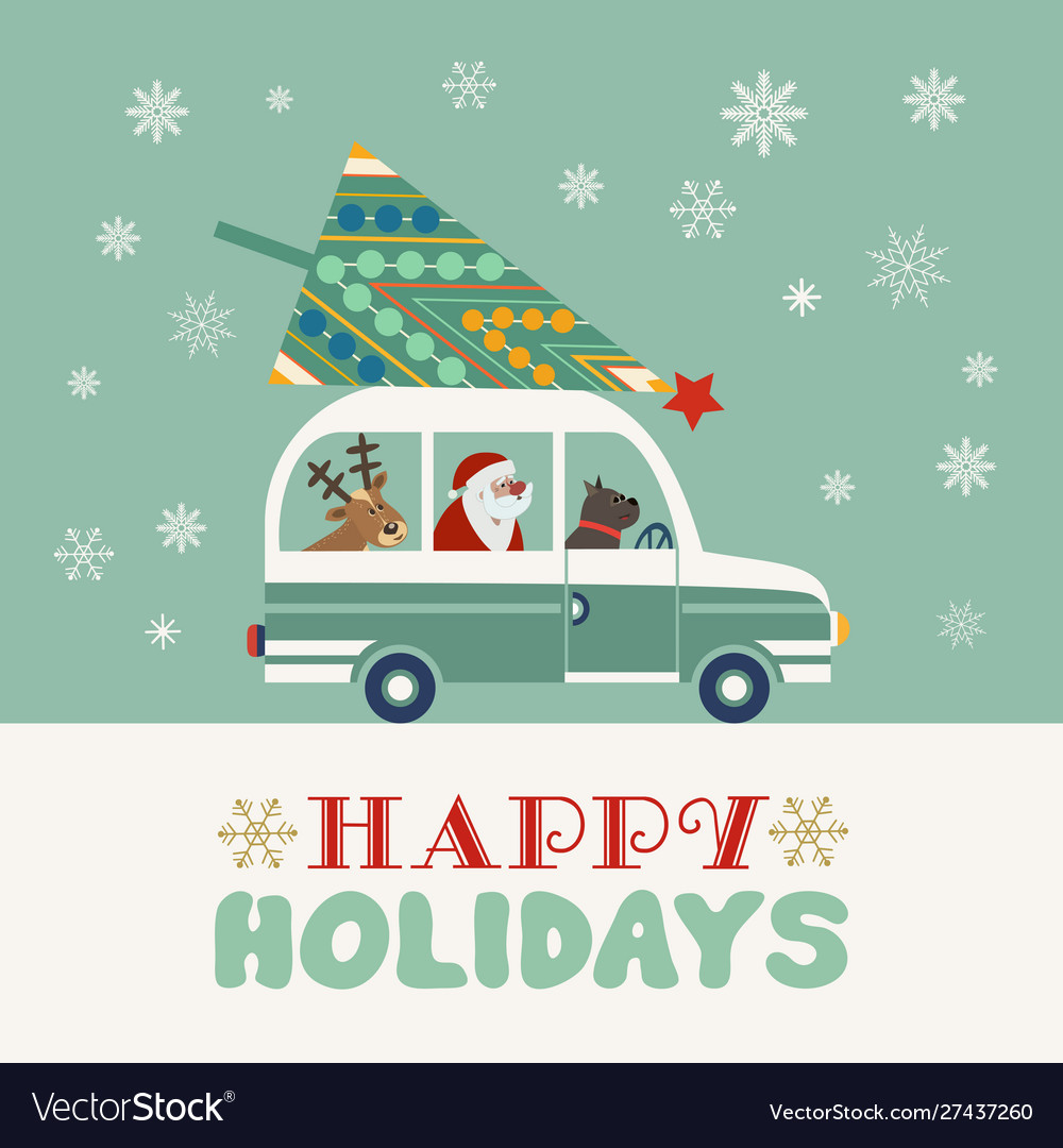Happy holidays poster Royalty Free Vector Image