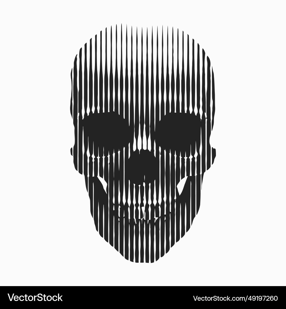 Line art design artistic skull made Royalty Free Vector
