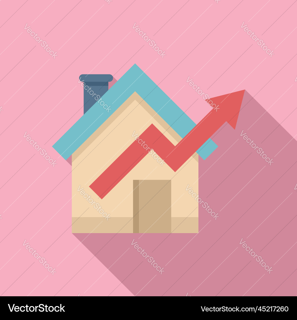 Loan house icon flat real home Royalty Free Vector Image