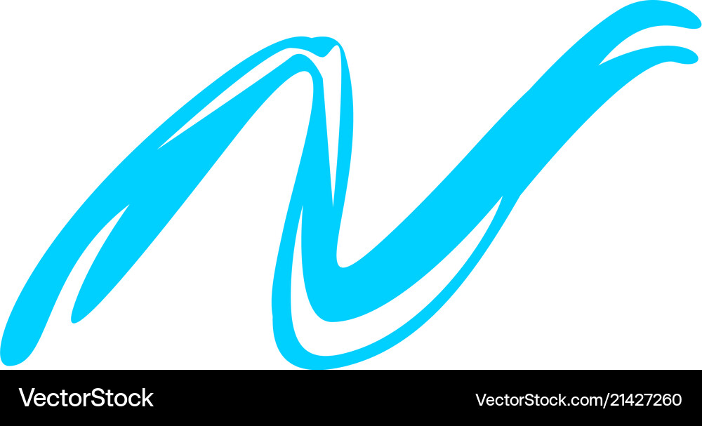 N Wave Logo - Letter Symbol Royalty Free Vector Image