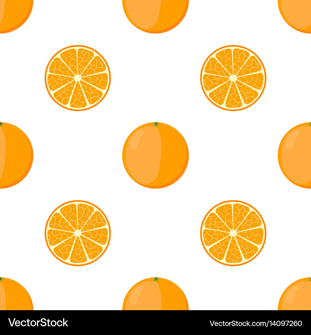 Orange seamless pattern vegetarian fresh food Vector Image