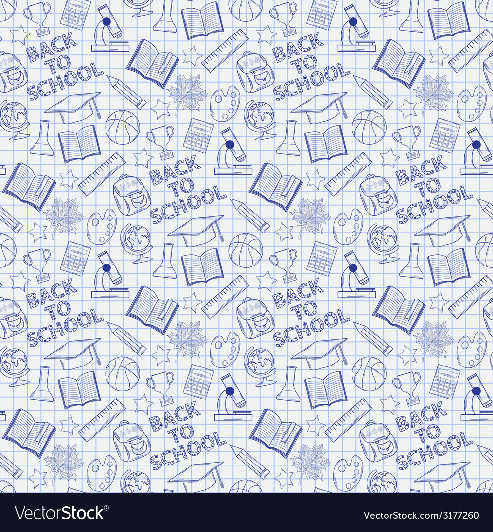 Seamless pattern with school elements on the Vector Image