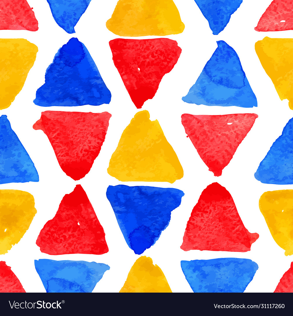 Seamless watercolor triangles Royalty Free Vector Image