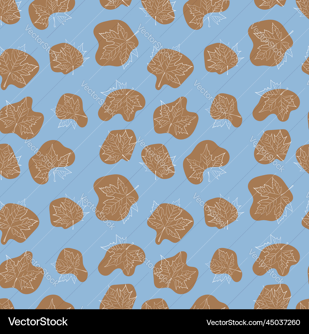 Set of oak leaves seamless patterns graphics Vector Image