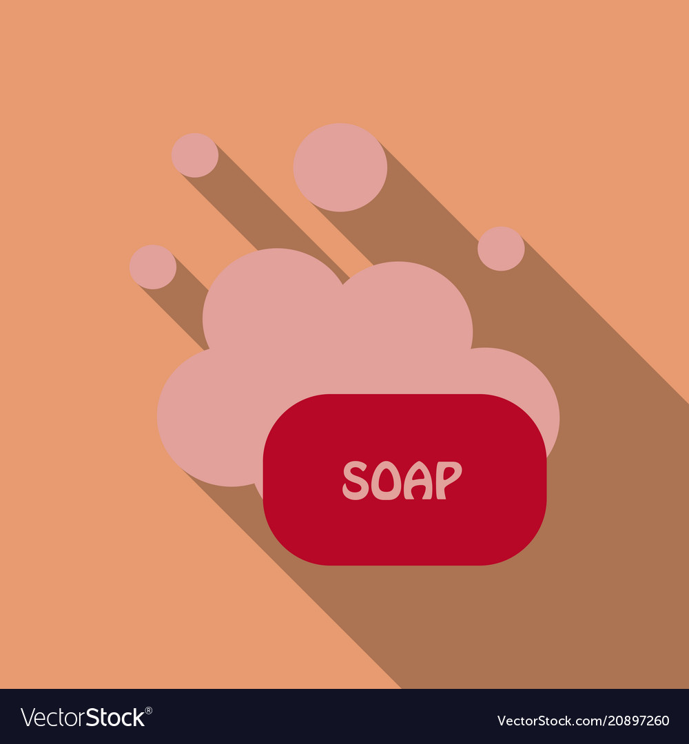 Soap flat icon bubbles with shadow Royalty Free Vector Image