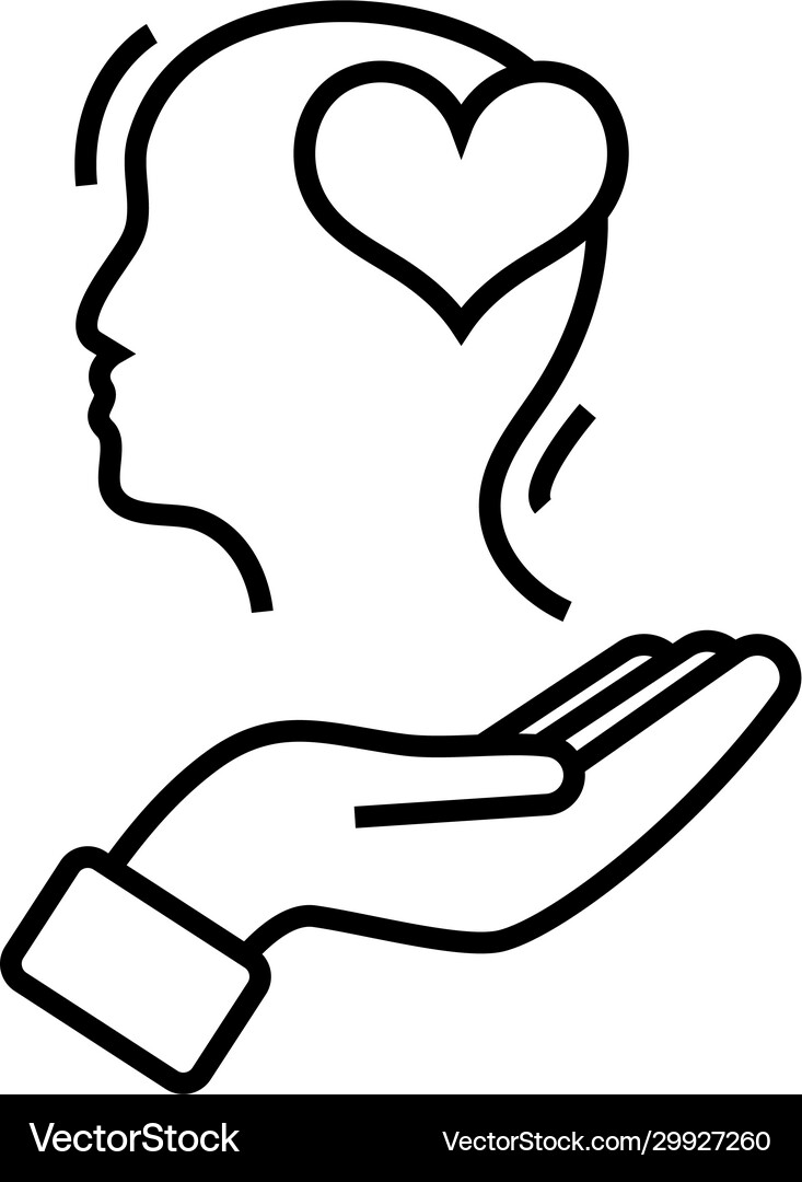 Support client line icon concept sign outline Vector Image