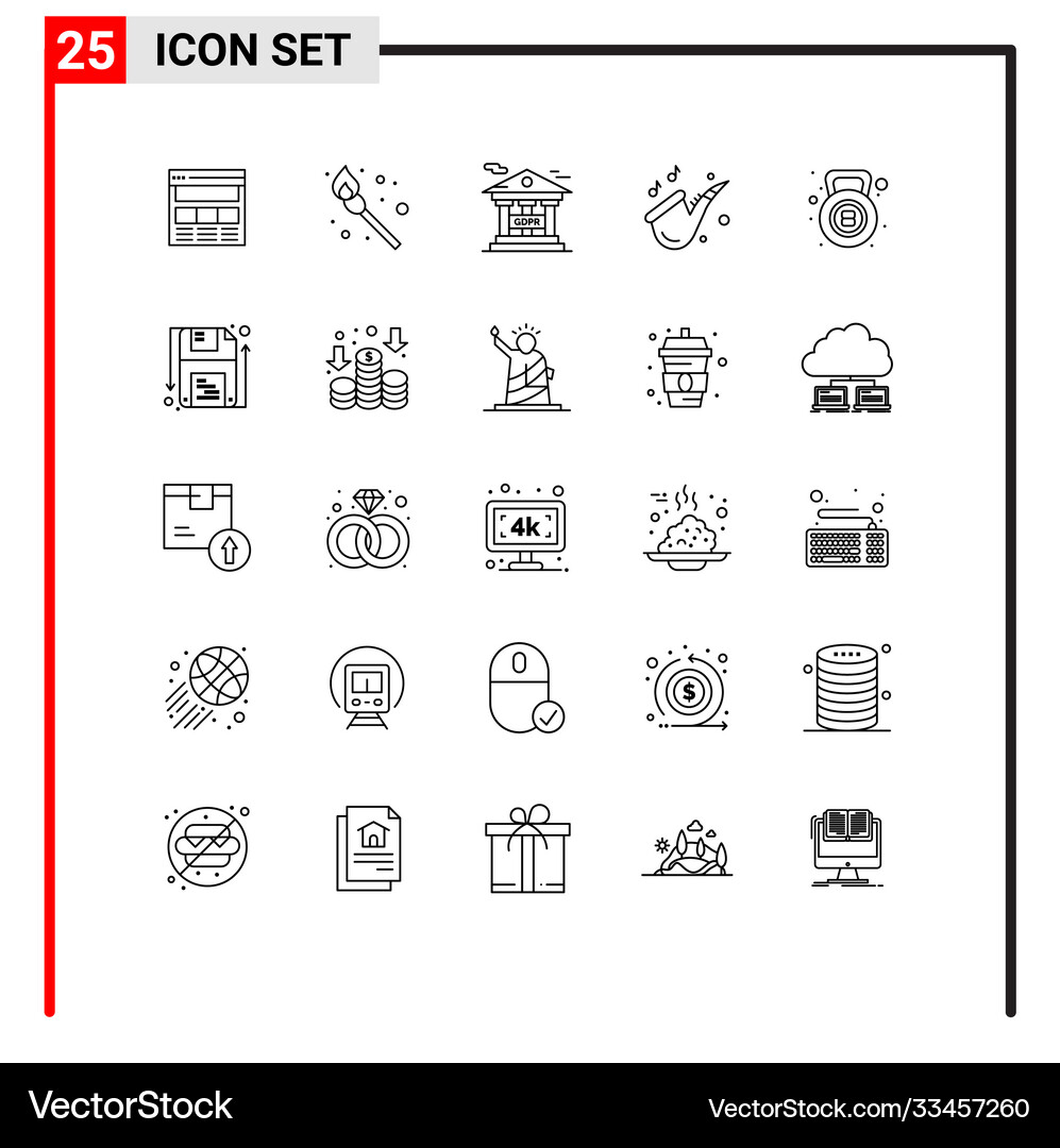 Universal icon symbols group 25 modern lines Vector Image