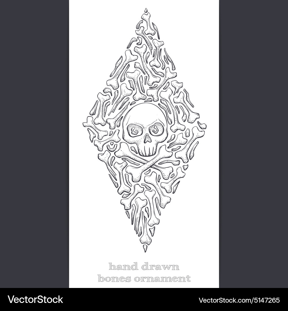 Abstract ornament of bones black Royalty Free Vector Image