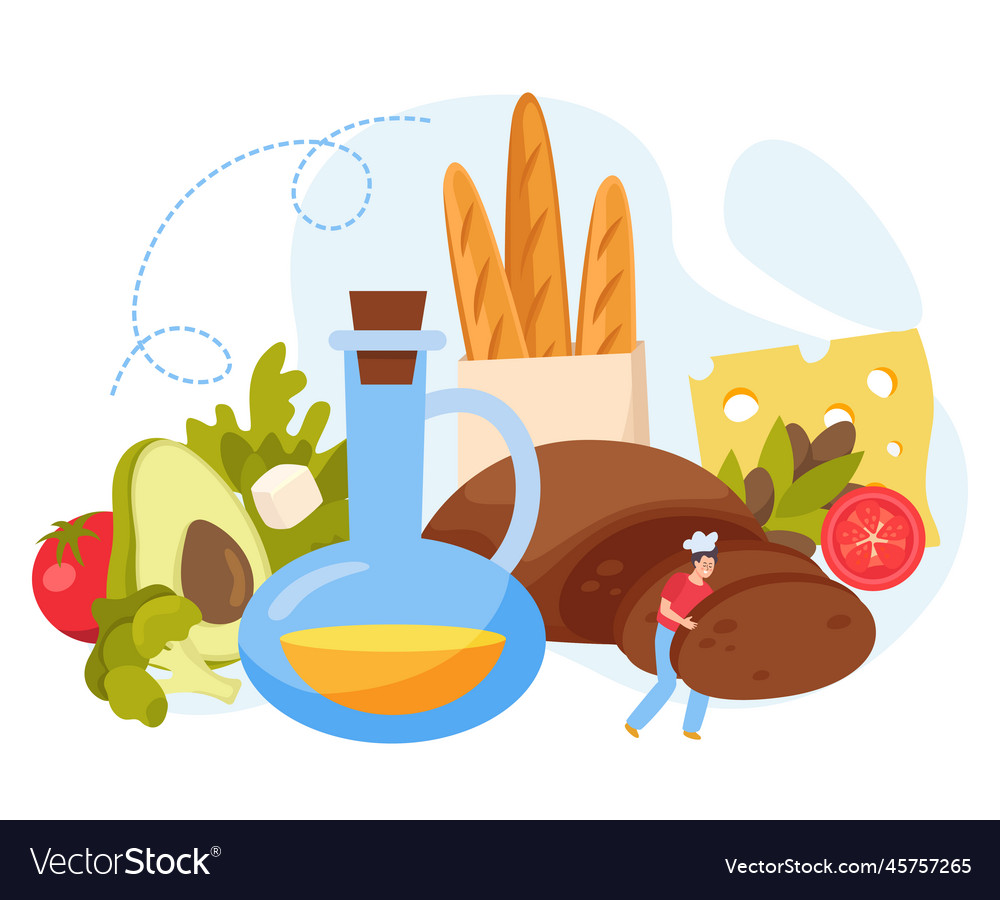 Baking bread composition Royalty Free Vector Image
