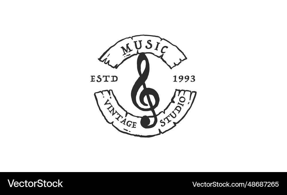 Creative logo design and unique symbol with music Vector Image