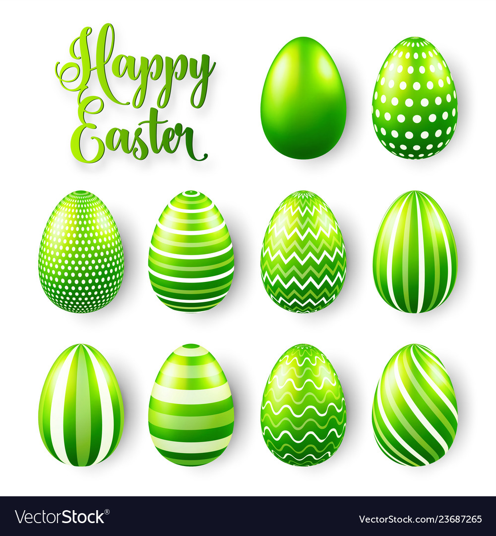 Easter eggs colored set spring holidays in april Vector Image