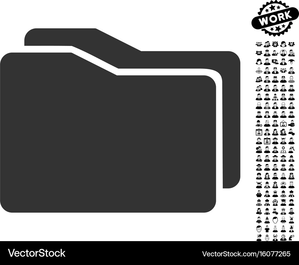 Folders icon with job bonus Royalty Free Vector Image